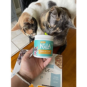LOVE, NALA - Skin and Coat Supplement for Cats - 90 Tasty Soft Chews - Omega 3 Fish Oil, Biotin, Vitamin E Supports Skin & Fur Health - 3.2 oz