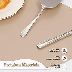 Cake Cutting Set for Wedding, Personalized Wedding Cake Knife and Server Set, Vintage Engraved 2-Piece Pie Cake Cutter Serving Set, Custom Bridal Anniversary Birthday Quinceañera Gift(Silver)