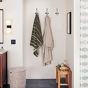 TUNNY 5 Pack Simple Coat Hooks - Shiny Nickel Coat Hooks Towel Hook for Entry Shoe Cabinets, Wardrobes Bathroom Bedroom Furniture Hardware