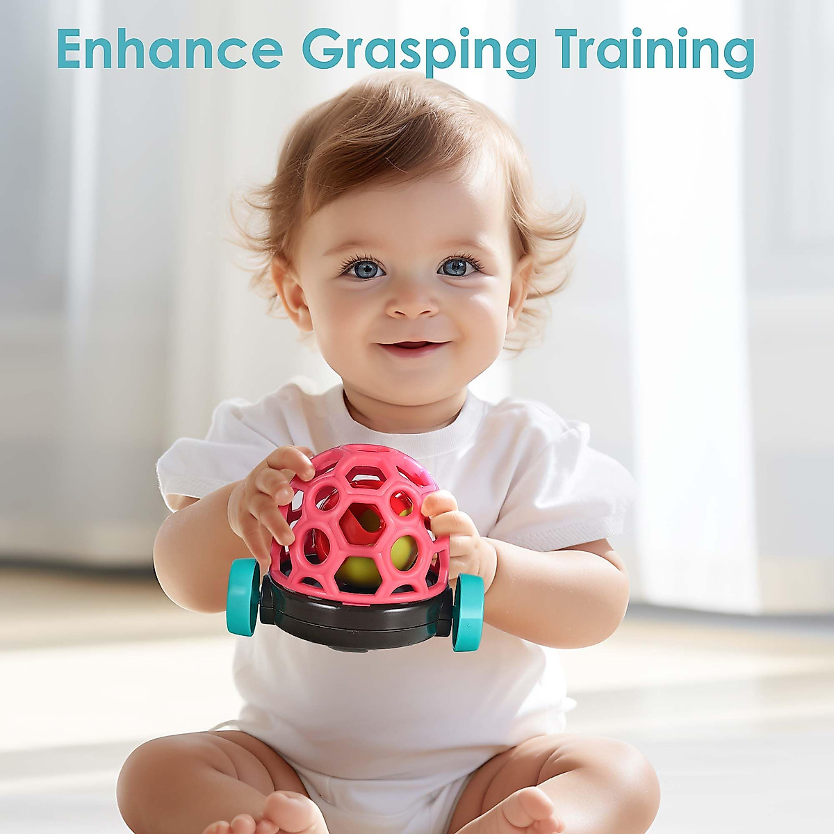 iPlay, iLearn Baby Toy Train, Infant Soft Cars for 6-12 Month Boy, Musical Push N Go Truck, Toddler Sensory Ball Rattle, Development Birthday Gift Stocking Stuffer 7 8 9 10 18 Month 1 2 Year Old Girl