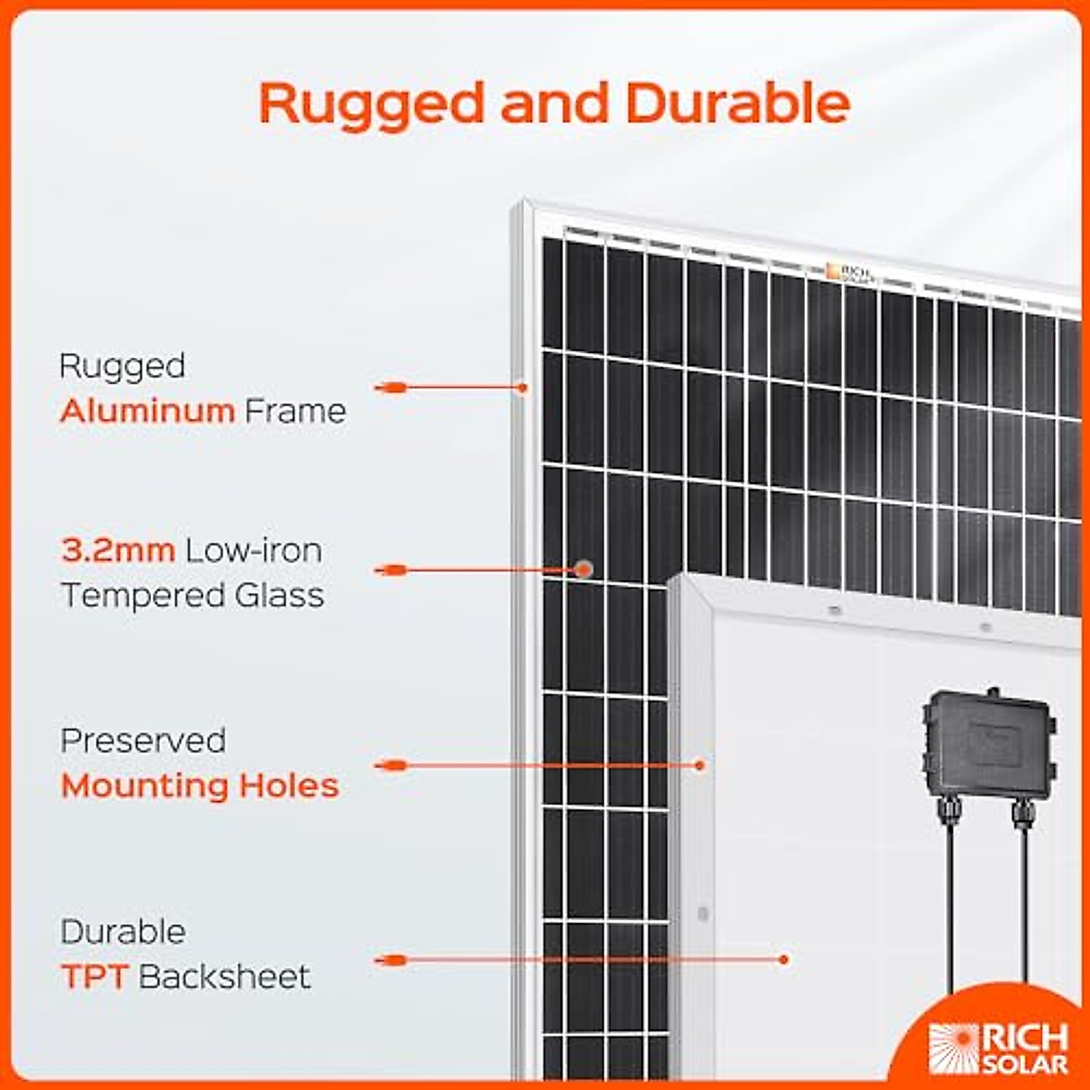RICH SOLAR 200 Watts 12 Volt Monocrystalline Solar Kit