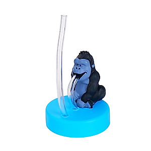 Sip with ME Zoo Silverback Gorilla Cup, Kids Water Bottle, Toddler Cups, Tumbler with Lid and Straw, Travel Sippy Cup for Water or Milk, Kids Cups with Lids, Toddlers 3 and Up, BPA Free Plastic, 12 oz