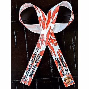 Custom Printed Favor Bow Personalized Ribbon For Birthday Wedding Christmas Communion Baptism Sweet 16 Sweet 15 Baby Shower Bar Mitzvah Bat Mitzvah Party Quinceanera Listones Personalizados Graduation