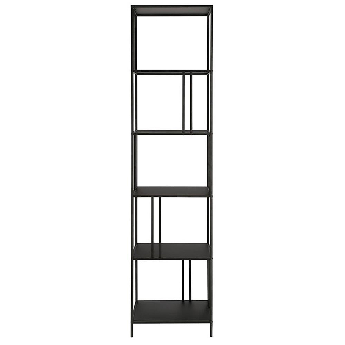 Henn&Hart 18" Wide Rectangular Bookcase in Blackened Bronze, for Home Office, Living Room