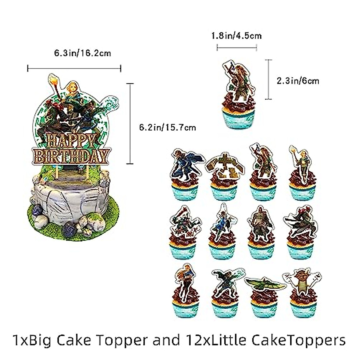 Zel-Da Birthday Party Decoration, Include Zel-Da Game Theme Birthday Banner, Cake Topper, Latex Balloons, Hanging Swirls, For Zel-Da Theme Kids Birthday Party Supplies, Baby Shower