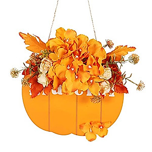 Fall Thanksgiving Front Door Wreath Winter, Halloween Wreaths for Front Door Fall Door Colorful Welcome Sign Fireplace Orange Wreaths Forsythia Grain Vine Outside Handcrafted