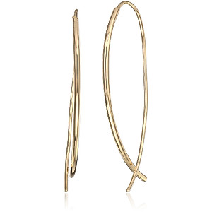 Amazon Essentials 18k Yellow Gold Plated Sterling Silver Hard Wire Threader Earrings (previously Amazon Collection)