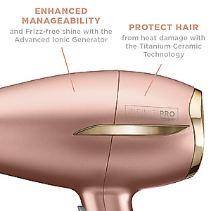 INFINITIPRO BY CONAIR Frizz Free Compact Hair Dryer ~ 2x the Shine - 3x the Frizz Control
