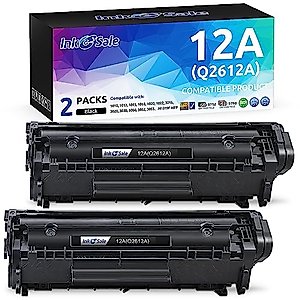 INK E-SALE Compatible Toner Cartridge for HP 12A Q2612A Canon 104 (Black, 2 Pack), for HP Laserjet 1010 1012 1015 1018 1020 1022 1022n 1022nw Canon D420 D480 D450 MF4100 MF4150 MF4270 MF4350d MF4370dn