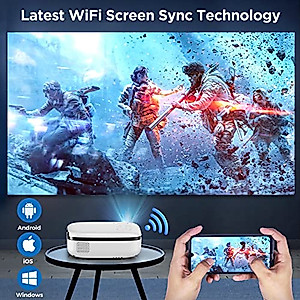 Portable Movie Projector, WiFi Outdoor Projector with Carrying Bag, Support Full HD 1080P Mini Smart Phone Projector for Home Theater Outdoor Movies Compatible with TV Stick HDMI USB AV