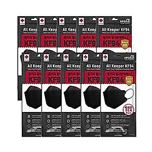 [10 Pack] Black All Keeper KF94 Face Safety Masks 4-Layers Filter Protection