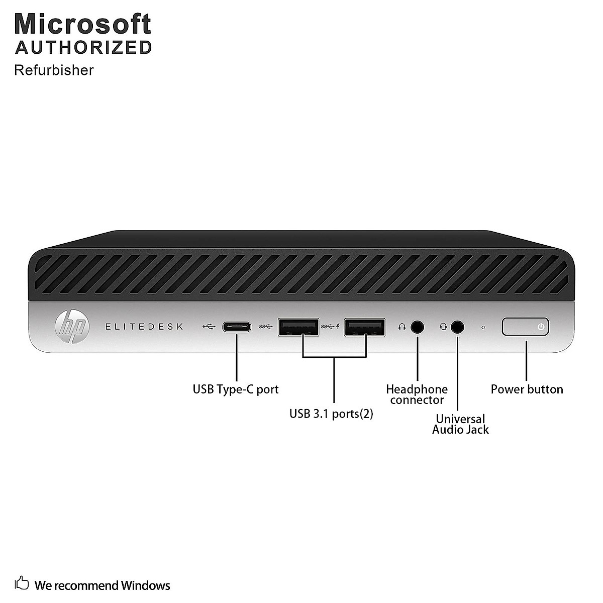 HP EliteDesk 800 G3 Desktop Mini, Intel Quad Core i7-6700 3.4GHz, 8GB DDR4, M.2 256GB SSD, WiFi, BT, Windows 10 Pro 64 Language Supports En/Sp/Fr