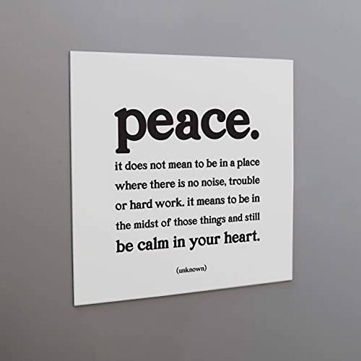 Quotable Cards, Magnet Peace, Black and White,1 Count, 0665475510951