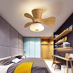 YUEGOO Kids Bedroom Ceiling Fan with Light Reversible with Remote Control 6 Speeds Led Dimmable Fan Ceiling Light 64W with Timer Modern Quiet Ceiling Fan Light