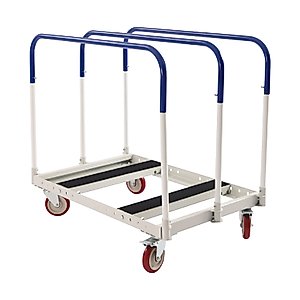 Steel Panel Truck 1000 lb Panel Cart Adjustable Heavy Duty Panel Truck, Heavy Duty Lumber Truck with Swivel Casters, with 3 Side Handrails
