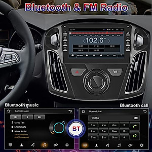 Android Car Stereo Radio for Ford Focus 2012 2013 2014 2015 2016 2017, 8 Inch Touch Screen GPS Head Unit Support Navigation WiFi Bluetooth Mirror Link FM Radio SWC + AHD Backup Camera