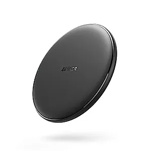 Anker 10W Max Wireless Charger, 313 Wireless Charger (Pad), Qi-Certified Wireless Charging for iPhone 14/14 Pro/14 Plus/14 Pro Max, 10W Fast Charging for Galaxy S20/S10/S9/S8, Note10 (No AC Adapter)