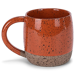 Elanze Designs Speckled Raw Bottom 17 ounce Ceramic Mug, Burnt Orange