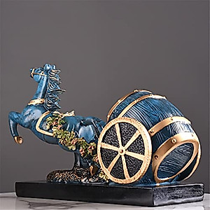 DOUBA Retro war car Statue Wine Rack Decoration war Horse Wine Barrel Wine Bottle Holder Wine Crafts Ornaments
