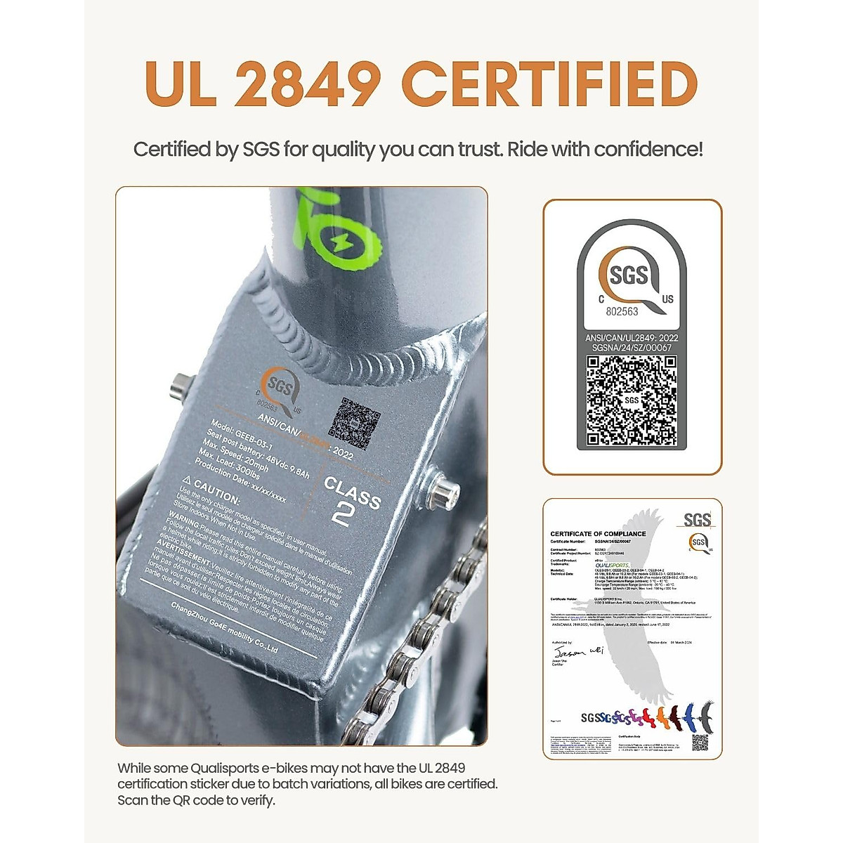 QUALISPORTS Volador Folding Electric Bike Lightweight 36V Removable LG Battery 350W Brushless Motor 7 Speed 20MPH Foldable Bicycle 20" Compact Portable Ebike UL 2849 Certified