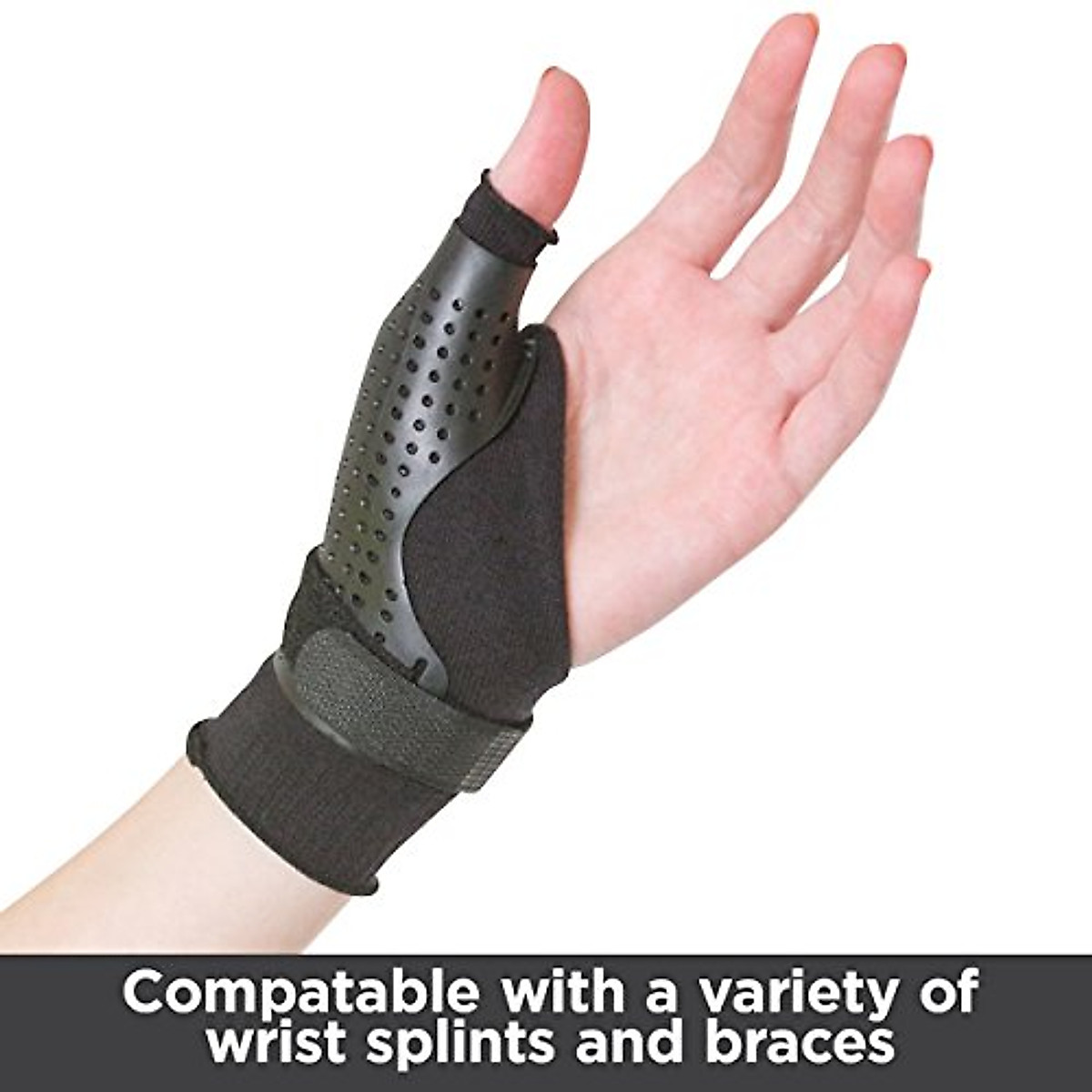 BraceAbility Undersleeve for Plastic Thumb Splint | Soft Protective Hand Sock to Wear Under Thumb & Wrist Braces