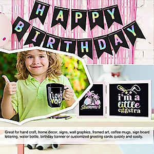 TECKWRAP Holographic Vinyl Glossy Candy Color Adhesive Vinyl for Craft Cutter 12" x 5ft, Pastel Rainbow