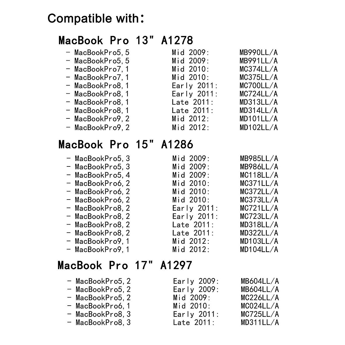 CCYO Replacement Screws 10 Sets for MacBook Pro 13" 15" 17" A1278 A1286 A1297 2009-2012, 10 PCs Bottom Back Case Cover Computer PC Screw