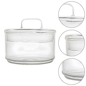 CALLARON Cups Glass Soup Bowl 1pc Glass Bowl Sank With Cover Large Glass Salad Bowl Clear Borosilicate Glass