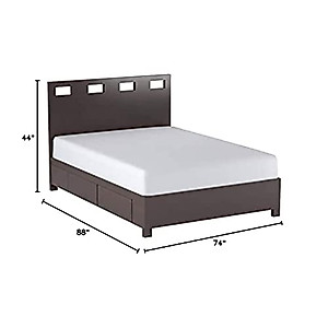 Modus Furniture Solid Wood 2-Side Storage Bed, California King, Riva - Espresso