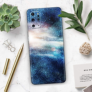 DesignSkinz Blue & Gold Glowing Star-Wave Protective Vinyl Decal Wrap Skin Cover Compatible with The Samsung Galaxy S20 (Screen Trim & Back Glass Skin)