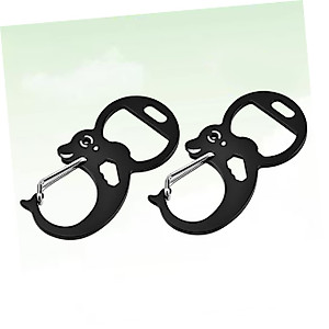 INOOMP 2pcs Multifunction Keychain Camping Can Opener Stainless Steel Can Opener Metal Keyring Carabiner Keychain Stainless Steel Bottle Opener Keychain for Car Keys Tool Electric
