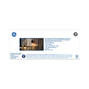 GE LED String Light Bulb Replacements, Soft White, S14 Bulbs, Clear, Medium Base (10 Pack)