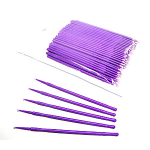 NSI 100 1.5mm Fine Touch Up Micro Brush Applicator for Detail Painting, Cleaning, Gluing - Auto, Marine, Crafts, Model Making, Cosmetics - Purple