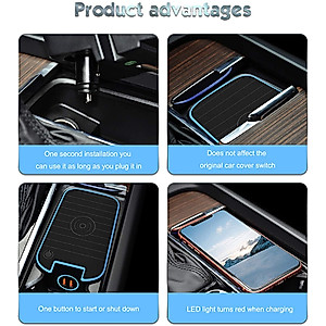 inBEKEA 2021 Upgraded Car Wireless Charger for Volv-O XC90 XC60 S90 V90 V60 S60 with USB Ports QI Smart Phone Charging Pad 10W QC3.0 Fast Charging for All QI Smartphones