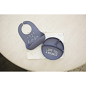 BELLA TUNNO Wonder Plate - Silicone Suction Plates For Baby and Toddler Plates, Microwave and Dishwasher Safe Food-Grade BPA Free Silicone, Love Brunch One Size WP33