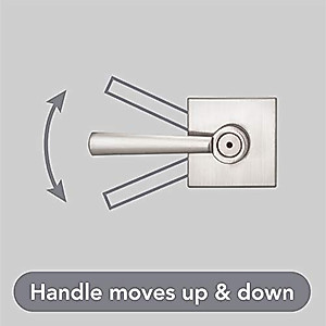 Baldwin Spyglass , Interior Privacy Door Handle Reversible Lever for Bedroom/Bathroom, Keyless Door Lock With Microban Protection, in Satin Nickel