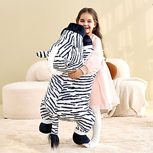 IKASA Large Zebra Stuffed Animal Plush Toy,30" Giant Zebra Cute Jumbo Soft Toys,Huge Big Size Plushy Fluffy Fat Oversized Plushie,Gifts for Kids