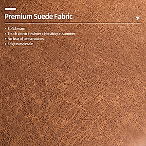 POUUIN 100" Faux Leather Convertible Sectional Sofa Couches for Living Room,3 Seater L Shaped Sofa Couch with Reversible Chaise,Mid-Century Modern Comfy Deep Seat Sofa (Brown,Suede Fabric)