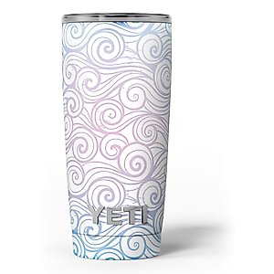 Design Skinz Vivid Blue Gradiant Swirl - Skin Decal Vinyl Wrap Kit Compatible with The Yeti Rambler Cooler Tumbler Cups