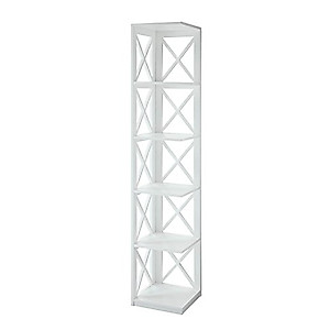 Convenience Concepts Oxford 5 Tier Corner Bookcase, White