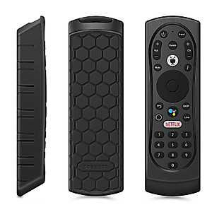 Fintie Protective Case for TiVo Stream 4K Remote – CaseBot (Honey Comb Series) Lightweight (Anti-Slip) Shockproof Silicone Cover for TiVo Stream 4K Remote Controller, Black