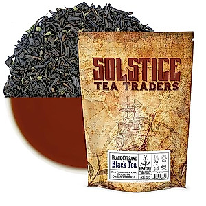 Solstice Blackcurrant Loose Leaf Black Tea (8-Ounce Bulk Bag), Makes 100+ Cups of Fruit-Flavored Black Currant Tea