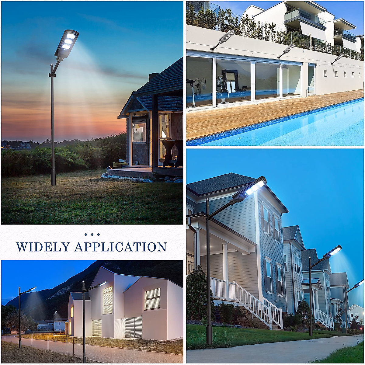 Lovus 2Pack Solar LED Street Light, 2000W Outdoor Solar Parking Lot Light Dusk to Dawn with Motion Sensor for Garage, Driveway, IP65 Waterproof, Wall or Pole Mount, ST60-010-2