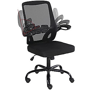 Mesh Office Chair Ergonomic Office Chair with Arm flip up and Back Support Office Chair, Adjustable Height Executive Office Chair for Computer Desk Home Office Chair Black