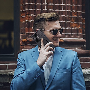 KUGEW for Samsung Galaxy S23 Ultra Case with Kickstand & Camera Cover, 3-Way Metal Stand[Horizontal & Vertical Stand] Luxury Leather Back Slim Fit Rugged Bumper Cover Heavy Duty Shockproof (Black)