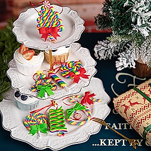 codree 8 PCS Christmas Lollipop Ornaments-Rainbow Lollipop Hanging Ornaments-Christmas Candies Polymer Clay Ornament for Xmas Tree Party Decoration