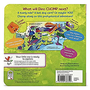 Chomp Chomp Dino Finger Puppet Board Book Ages 2-5; Includes Detachable Plush Finger Puppet For Playtime