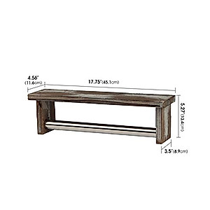 J JACKCUBE DESIGN Rustic Bathroom Shelf Towel Rack Bathroom Shelf Organizer Stainless Towel Bar Hanger Farmhouse Décor Over Toilet - MK608A