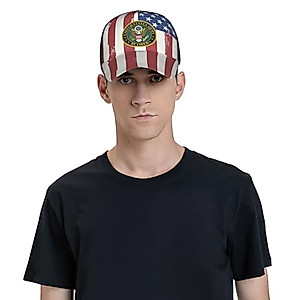 Tavos Army Retired Trucker Hat for Men - Baseball Snapback Cap Outdoors American Flag