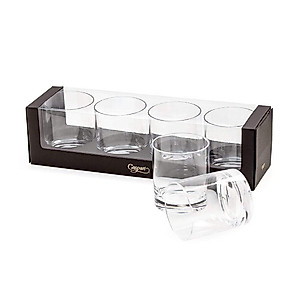 Caspari Acrylic 14oz Highball Glass Gift Set in Crystal Clear, Set of 4
